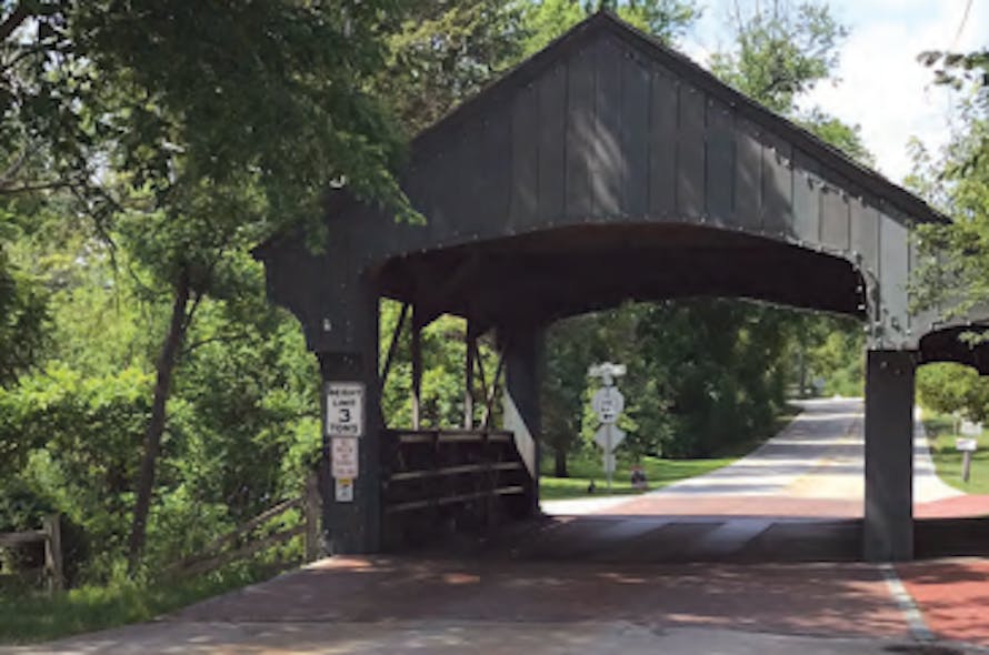 Truck strikes, damages historic covered bridge in Long Grove, Ill ...