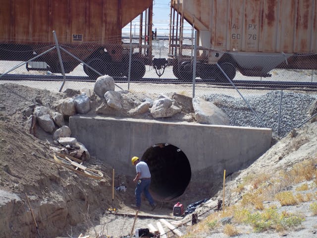 Calif. mineral company re-lines damaged culvert under railroad | Roads ...