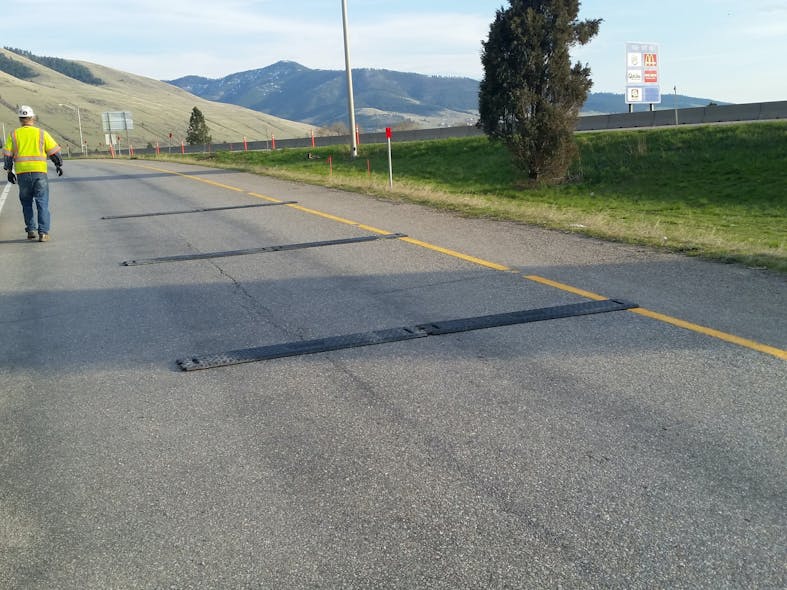 Temporary portable rumble strips alert drivers in California work zone ...