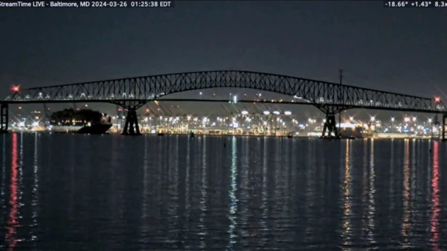 Ship Watcher Captures Key Bridge Collapse on Video | Roads & Bridges
