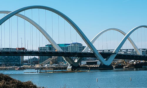 Pre-assembled underbridge duct banks installed along the Frederick ...